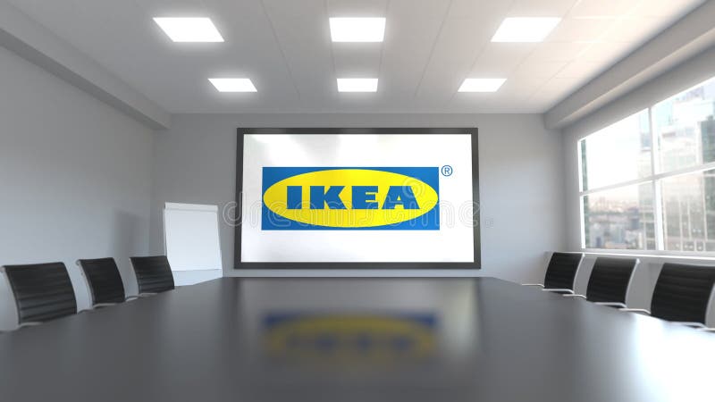 IKEA Logo on Moving Box Moves Under Parachute. Editorial Loopable 3D ...