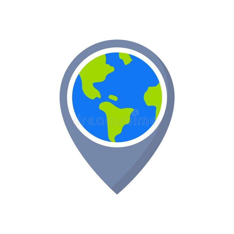 Ikone Der Erdkugel. Tag-Erde-Pin-Globus-Symbol Vektor Abbildung ...