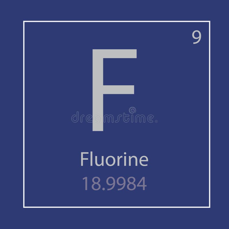 Fluor Als Element 9 Der Animation Des Periodensystems 3d Auf Blauem ...