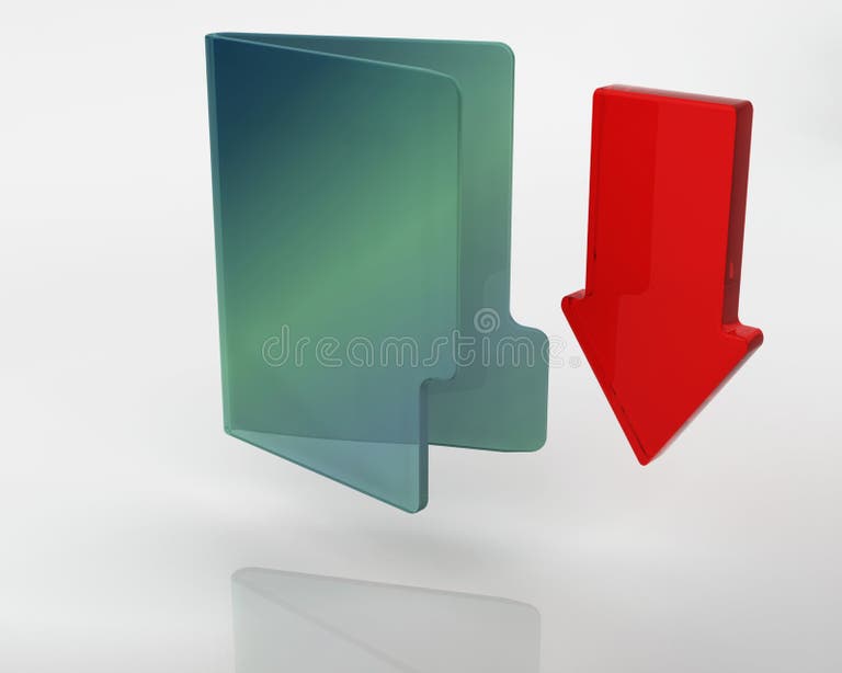 Ikone des Downloads 3D stock abbildung. Illustration von zeichen - 13008921