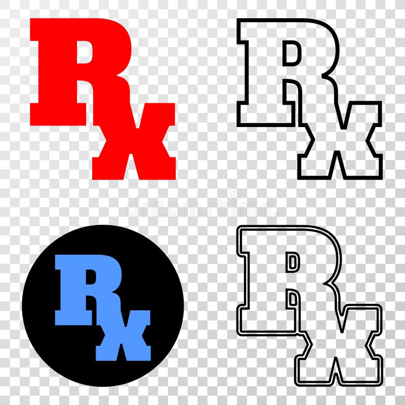 Ikone Des Rx-Symbol-Vektor-ENV Mit Konturn-Version Vektor Abbildung ...