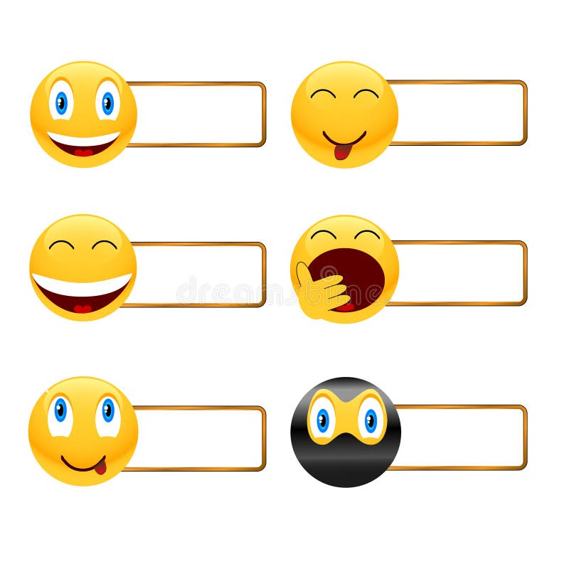 Ikonen Des Lächelns Mit Einem Rahmen Vektor Abbildung - Illustration ...