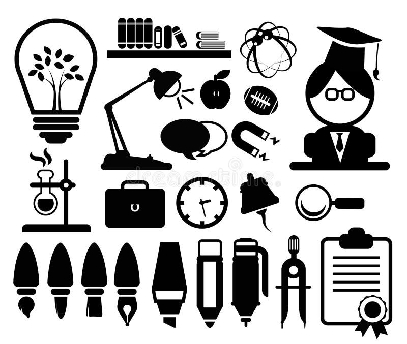 Ikonen Stellten Ausbildung Ein Vektor Abbildung - Illustration von ...