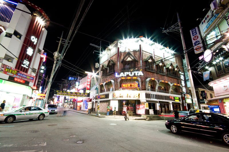 Iksan (South Korea) at Night Editorial Photo - Image of restaurants ...