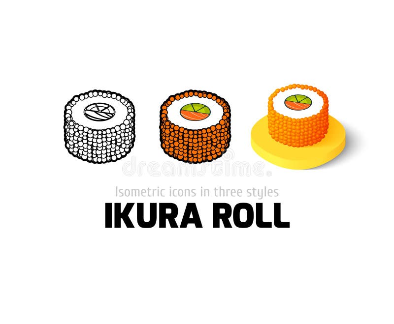 Ikura Roll Icon Different Style Stock Illustrations – 10 Ikura Roll ...