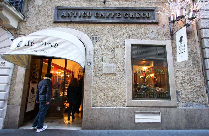 Il Antico Caffè Greco a Roma Fotografia Stock Editoriale - Immagine di ...