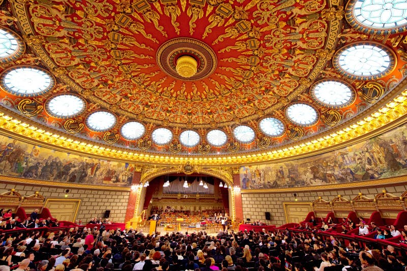 Athenaeum Rumeno, Sala Da Concerto Nel Centro Di Bucarest Fotografia ...