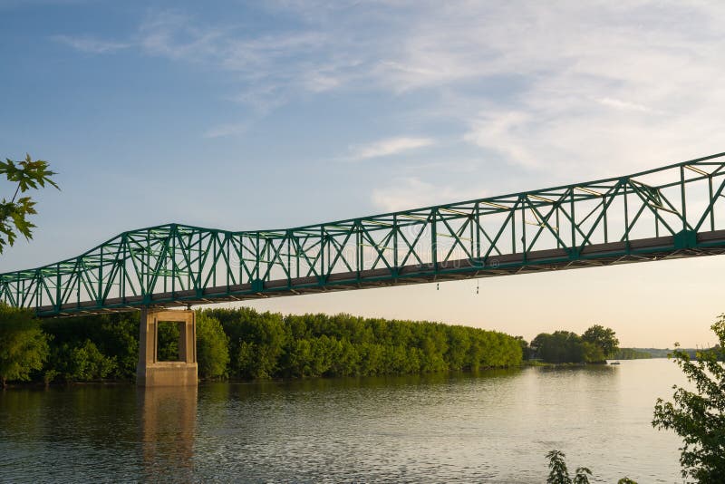 Bridge Over the Illinois River Stock Image - Image of illinois, concept ...