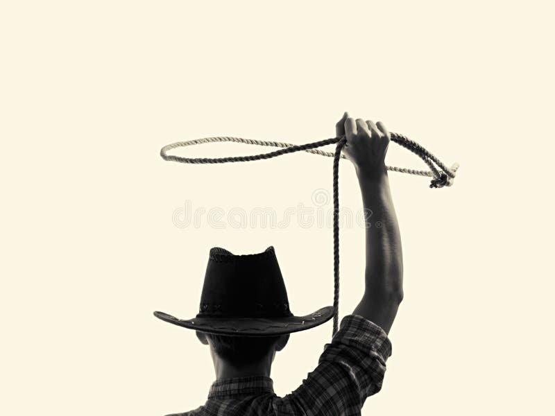 Il Cowboy Getta Un Lazo B/w Immagine Stock - Immagine di cowgirl ...