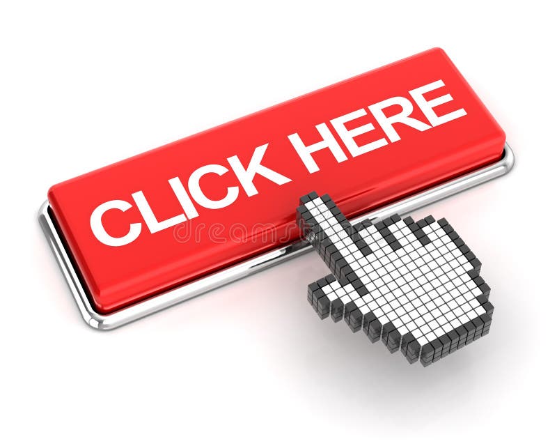 Il Cursore Della Mano Che Clicca Un Clic Qui Si Abbottona Illustrazione ...