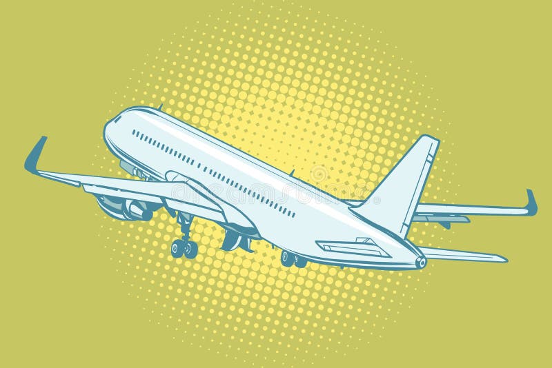 Decollare L'icona Del Piano. Illustrazione Lineare Vettoriale Dalla ...