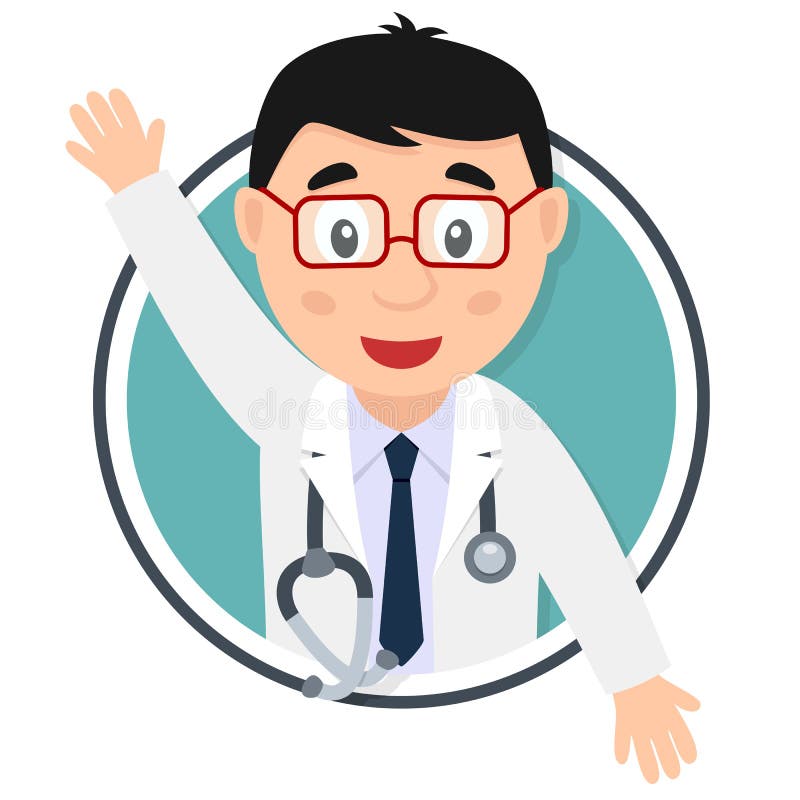 Il Dottore Maschio Bianco Character Portrait Illustrazione Vettoriale ...