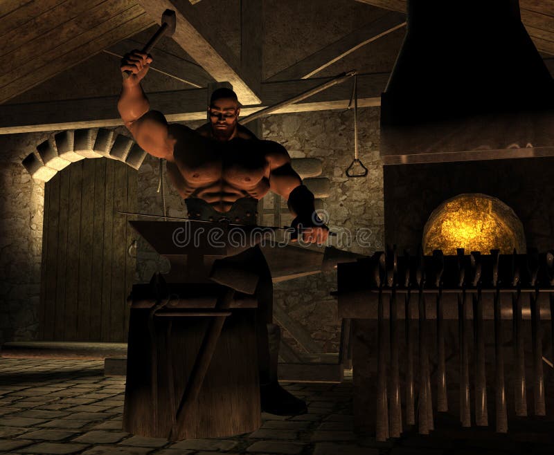 Il fabbro illustrazione di stock. Illustrazione di incudine - 3688972