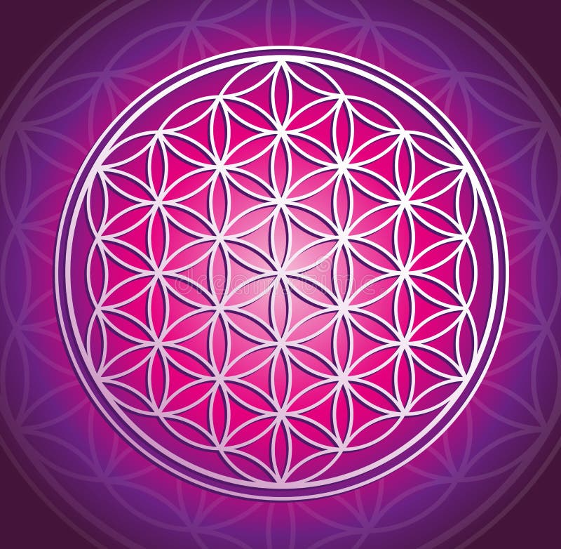 Fiore Del Simbolo Di Vita Su Un Interlockin Cosmico Del Turchese E Del ...