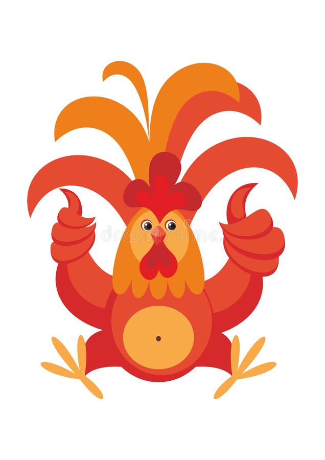 Il gallo rosso illustrazione vettoriale. Illustrazione di oroscopio ...