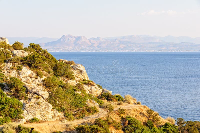 Baia Del Golfo Di Corinto, Sera, Grecia Fotografia Stock - Immagine di ...