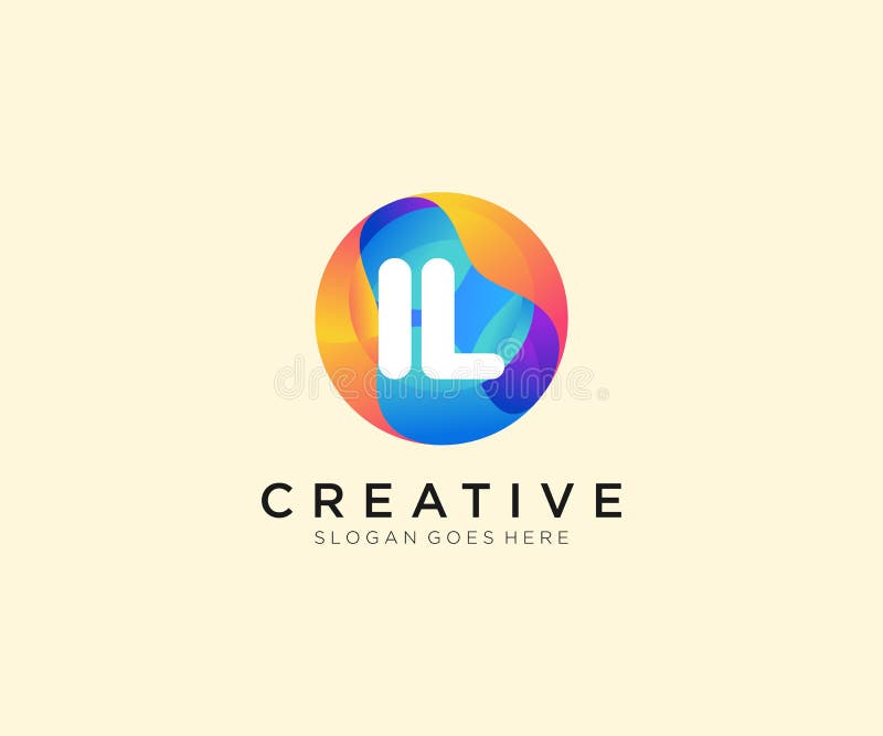 IL Initial Logo with Colorful Circle Template Vector Stock Vector ...