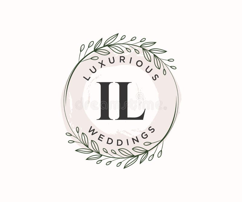 IL Initials Letter Wedding Monogram Logos Template, Hand Drawn Modern ...