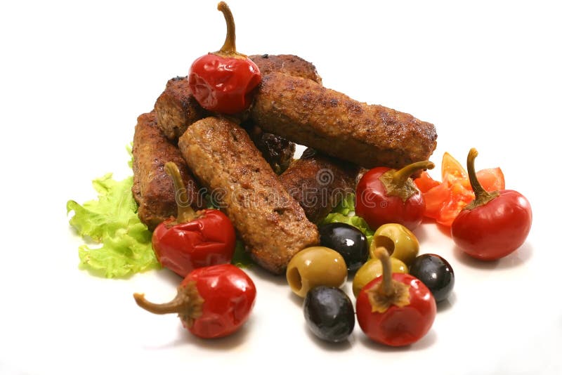 Il Kabob Rotola Con Il Pepe Delle Olive Immagine Stock - Immagine di ...
