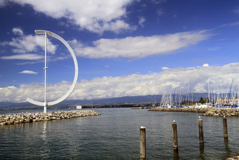 Il Lago Lemano a Losanna, Svizzera 15 Dicembre 2016 Fotografia Stock ...