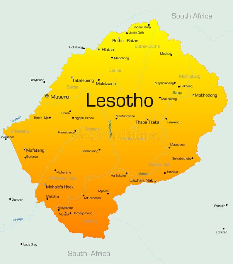 Il Lesotho sulla mappa illustrazione di stock. Illustrazione di ...