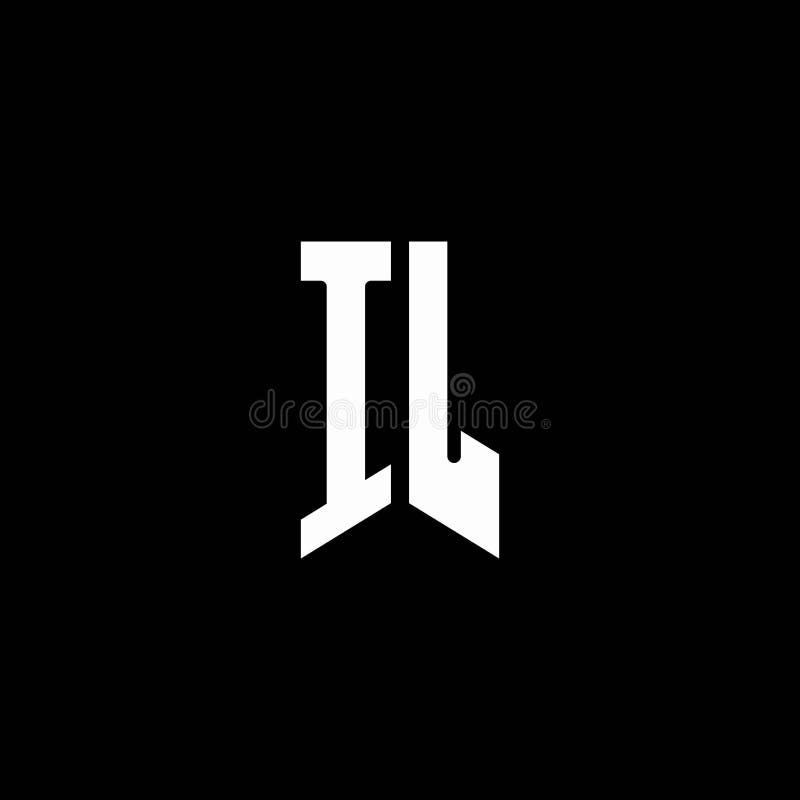 IL Logo Monogram with Emblem Style Isolated on Black Background Stock ...