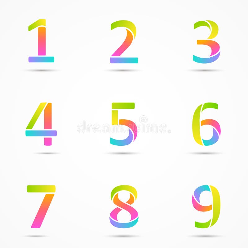 Il Logo Numera 1, 2, 3, 4, 5, 6, 7, 8, Modello 9 Illustrazione ...