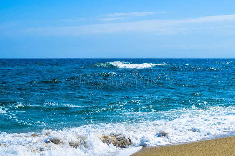 Bella Spiaggia Della Sabbia Su Mar Nero, Costanza, Romania. Fotografia ...