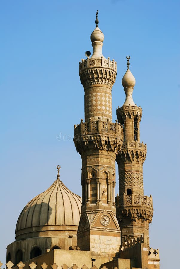 Minareto Di Al - Azhar Mosque A Il Cairo Immagine Stock - Immagine di ...