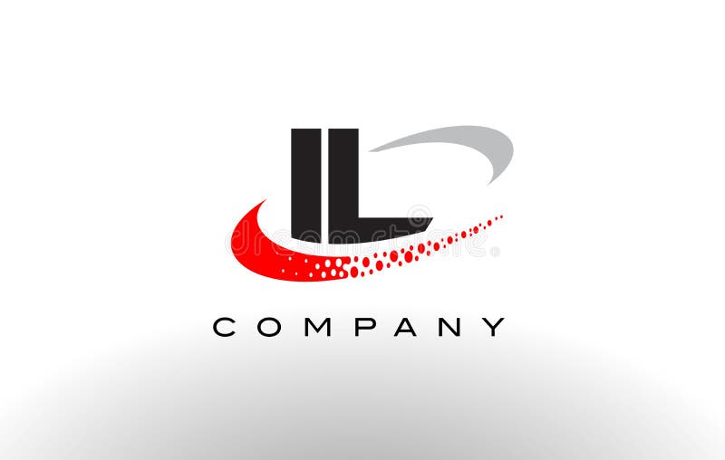 IL Modern Letter Logo Design with Red Dotted Swoosh Stock Vector ...