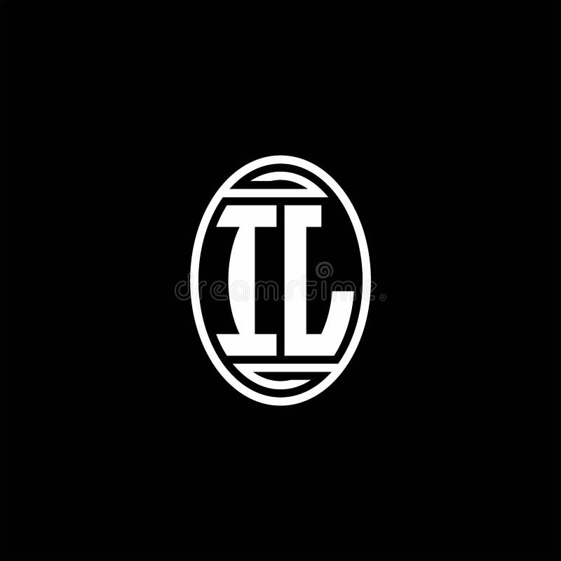 IL Monogram Logo Isolated on Oval Rotate Shape Stock Vector ...