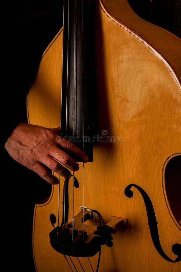 L'uomo Gioca Il Contrabbasso Dita Sul Contrabbasso Immagine Stock ...