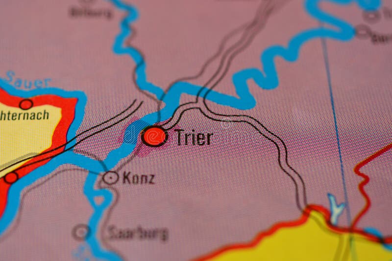 Il Nome TREVIRI Della Città Sulla Mappa Fotografia Stock - Immagine di ...