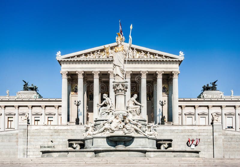 Parlamento Austriaco a Vienna, Austria Immagine Stock - Immagine di ...