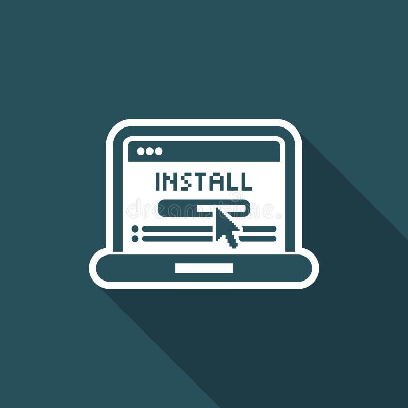 Icona di installazione Pc illustrazione vettoriale. Illustrazione di ...