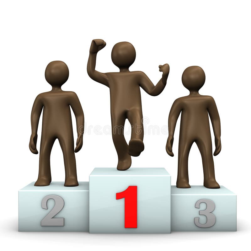 Il Podio Dei Vincitori Con Le Figure Marroni Illustrazione di Stock ...