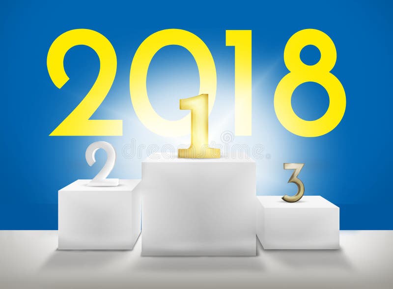 Il Podio 2018 Del Vincitore Primo Secondo Terzo 3D Rende Illustrazione ...