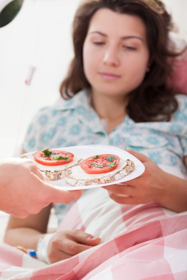 Prima Colazione in Ospedale Fotografia Stock - Immagine di piastra ...