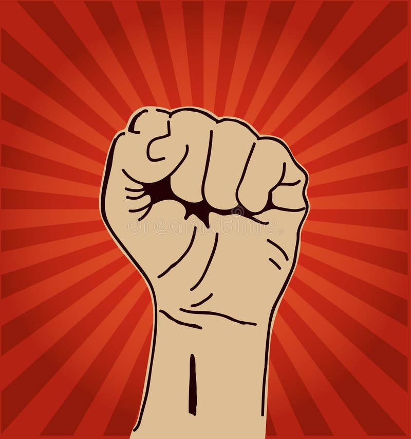 Pugno Chiuso Iscenato Nel Concetto Di Protesta Illustrazione Vettoriale ...