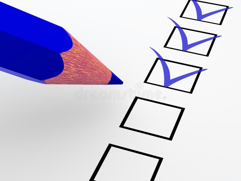 Uomini Con La Penna Sul Questionario Illustrazione di Stock ...