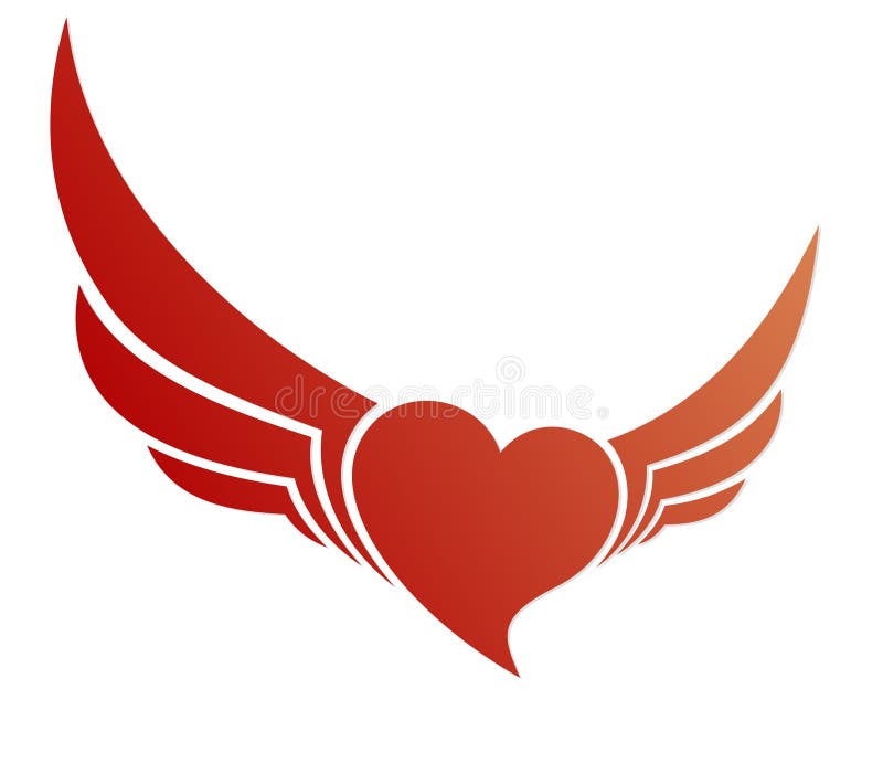 Il Simbolo Del Cuore Con Le Ali Illustrazione Vettoriale ...