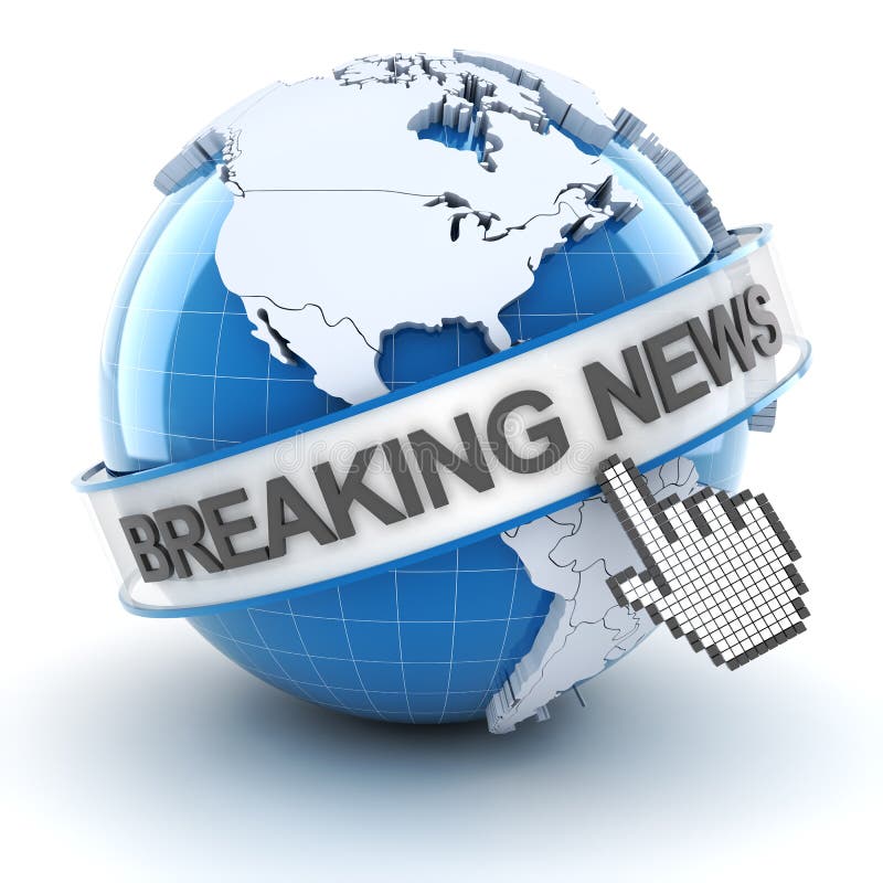 Simbolo Di Notizie Dell'ultima Ora, Rendering 3D Illustrazione di Stock ...