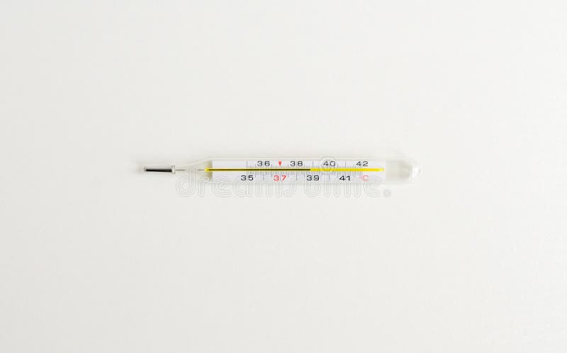 Il Termometro Con Una Temperatura Fotografia Stock - Immagine di medico ...