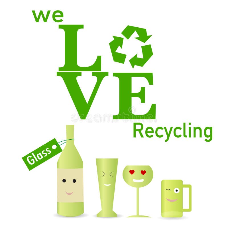 Il Vetro Ricicla Il Manifesto Illustrazione Vettoriale - Illustrazione ...