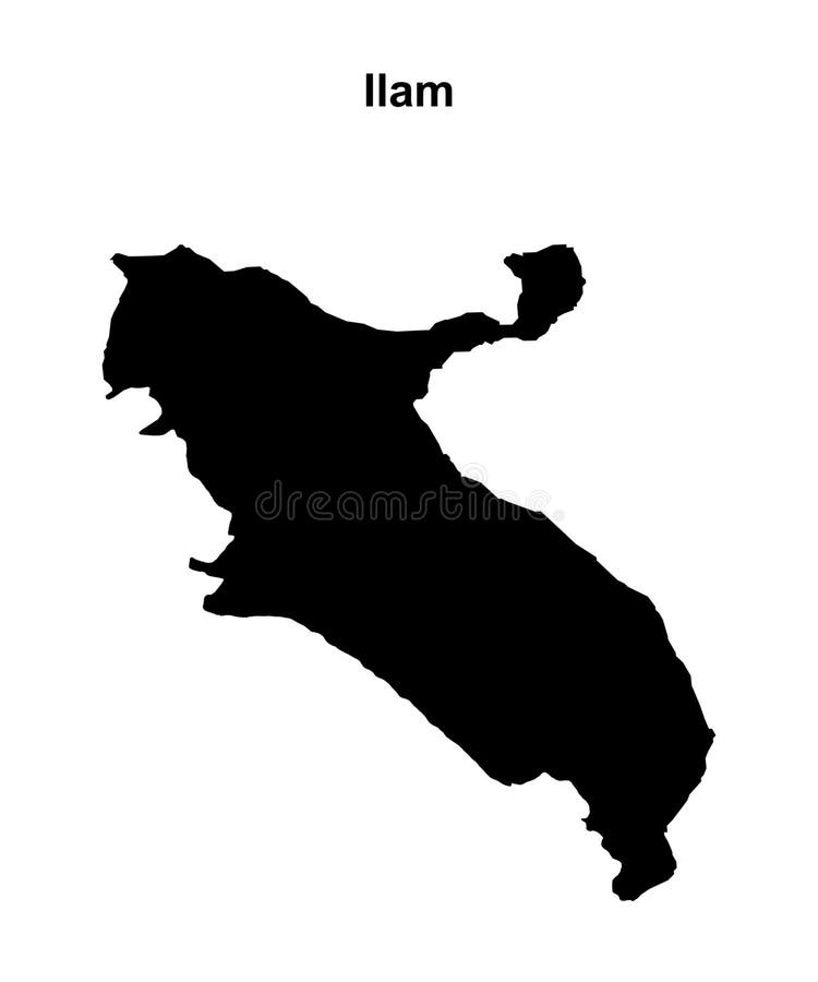 Ilam outline map stock vector. Illustration of detailed - 360435790