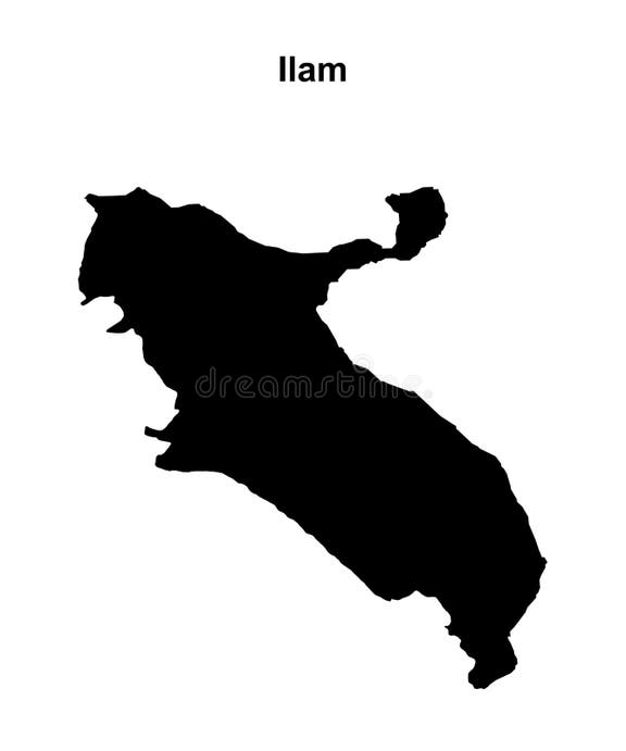Ilam outline map stock vector. Illustration of detailed - 360435790