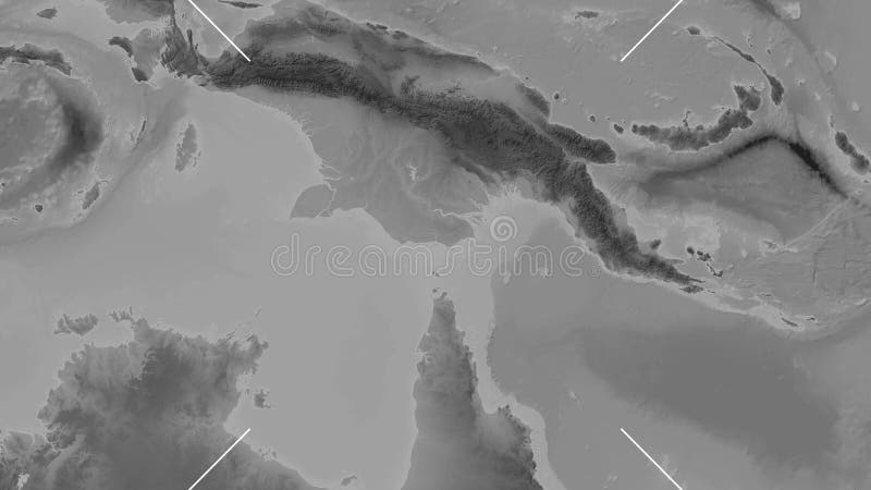 Ile Boigu Island in the Coral Sea. Bilevel Map. Slide Stock Video ...