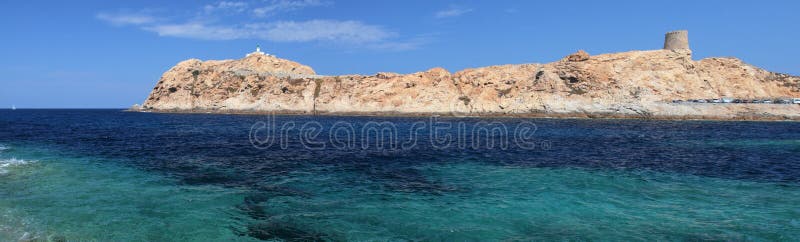 Ile Rousse, Korsika stockbild. Bild von leuchtturm, mittelmeer - 16047057