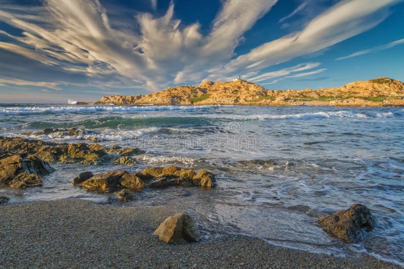 Ile Rousse Lighthouse in Corsica Fotografia Stock - Immagine di feste ...