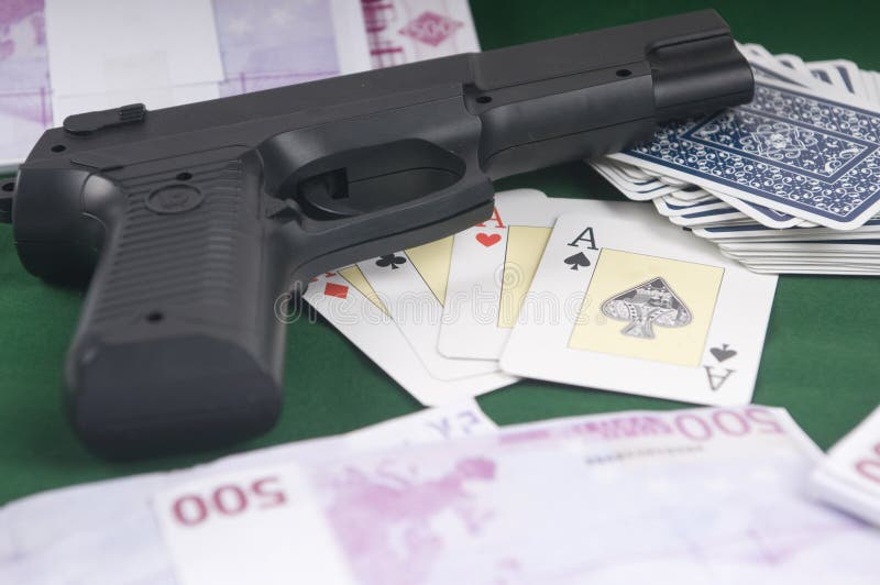 Ilegal Poker Game with Guns on the Table Stock Image - Image of ilegal ...